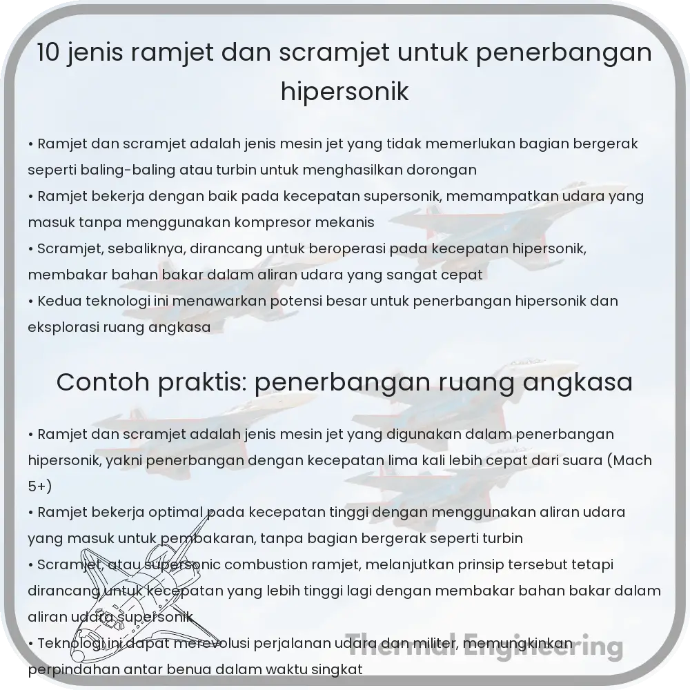 10 Jenis Ramjet dan Scramjet untuk Penerbangan Hipersonik