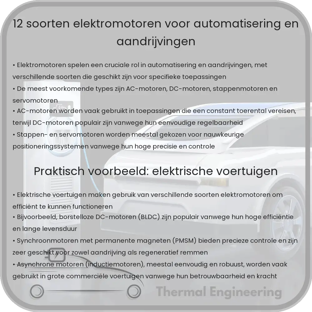 12 Soorten Elektromotoren voor Automatisering en Aandrijvingen