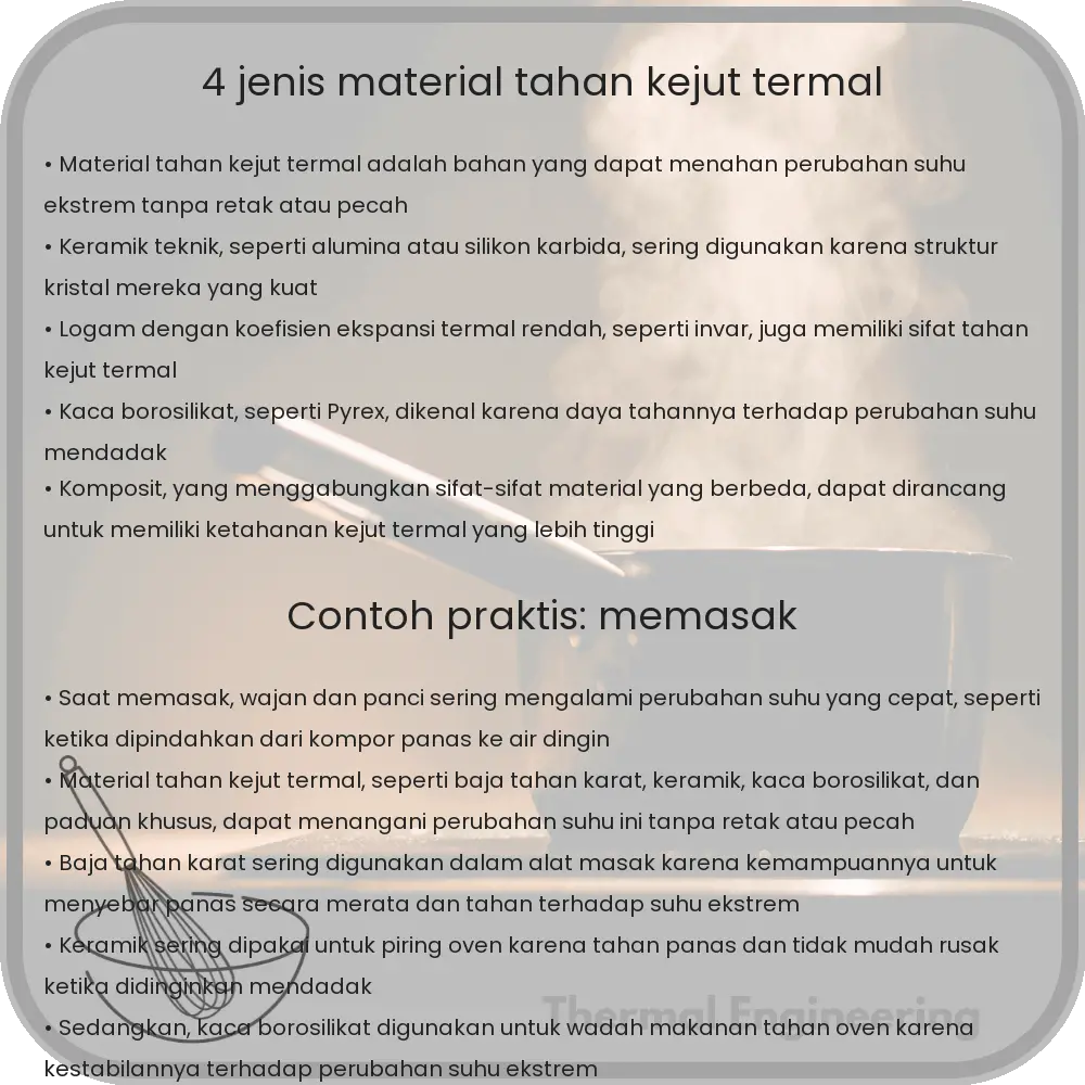 4 Jenis Material Tahan Kejut Termal