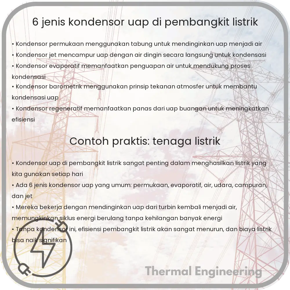 6 Jenis Kondensor Uap di Pembangkit Listrik