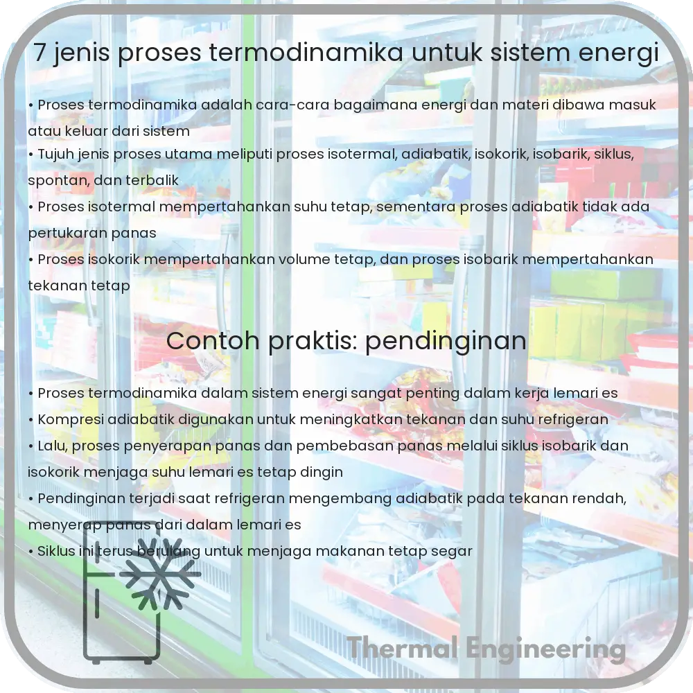 7 Jenis Proses Termodinamika untuk Sistem Energi