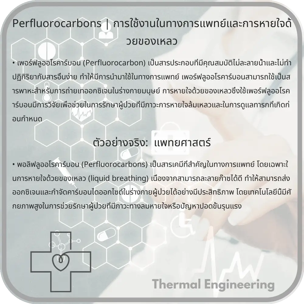 Perfluorocarbons | การใช้งานในทางการแพทย์และการหายใจด้วยของเหลว