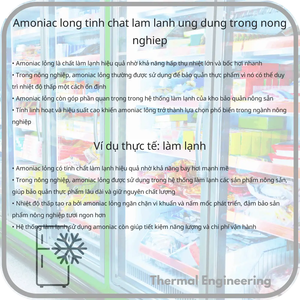Amoniac Lỏng | Tính Chất Làm Lạnh, Ứng Dụng Trong Nông Nghiệp