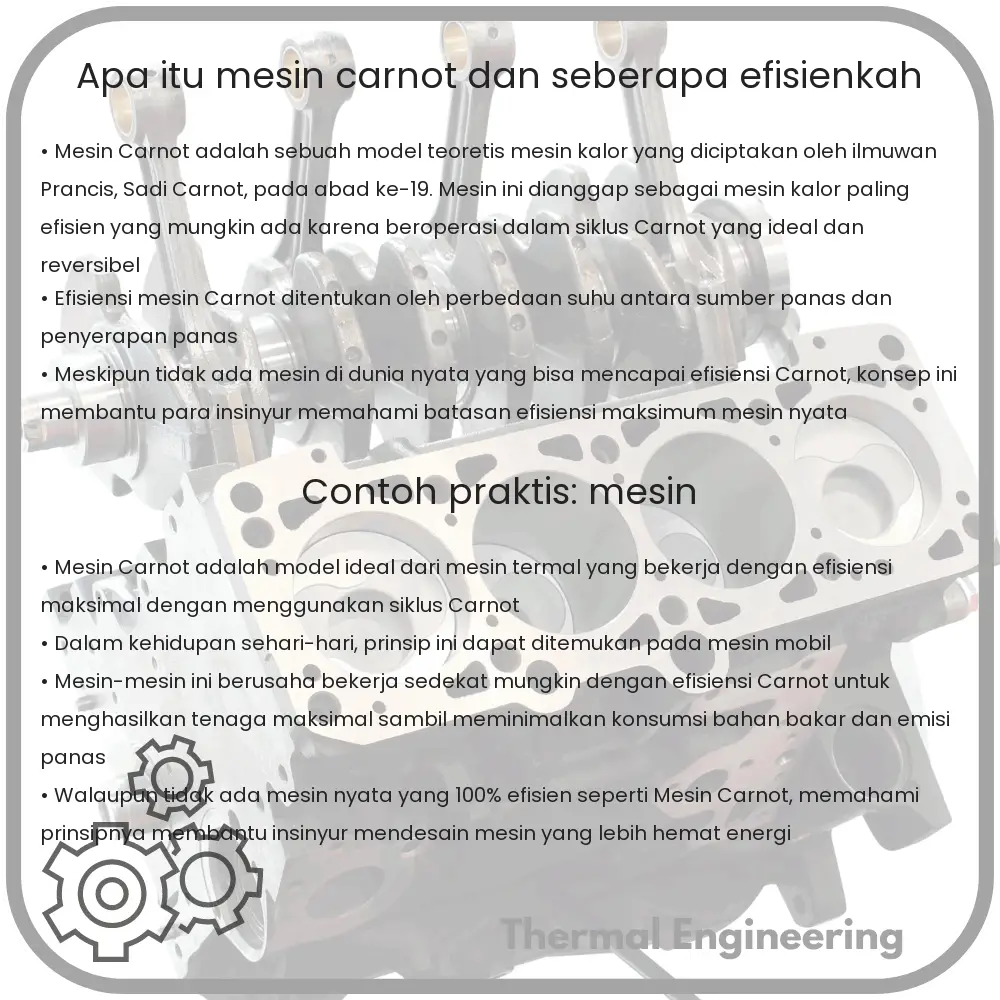 Apa Itu Mesin Carnot dan Seberapa Efisienkah?