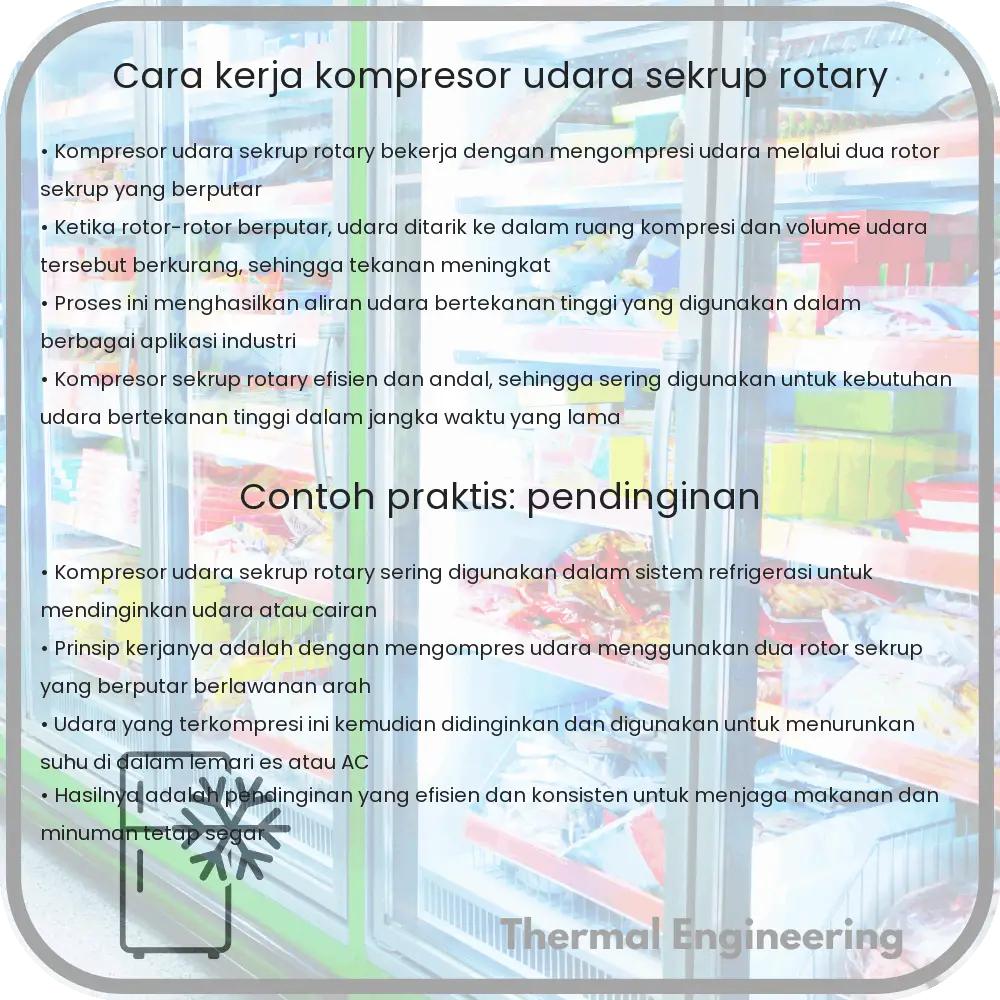 Cara Kerja Kompresor Udara Sekrup Rotary