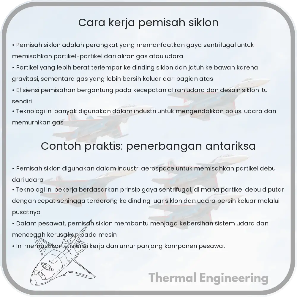 Cara Kerja Pemisah Siklon
