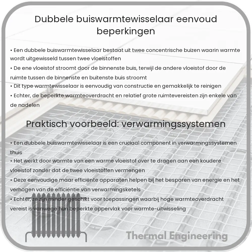 Dubbele Buiswarmtewisselaar | Eenvoud, Beperkingen