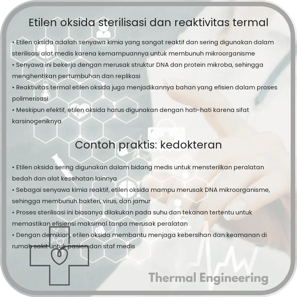 Etilen Oksida | Sterilisasi dan Reaktivitas Termal