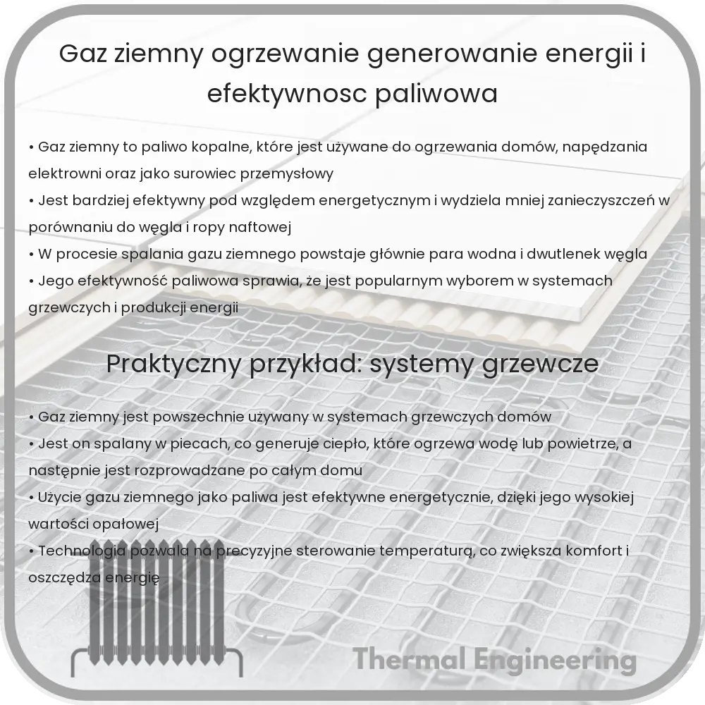 Gaz ziemny | Ogrzewanie, generowanie energii i efektywność paliwowa