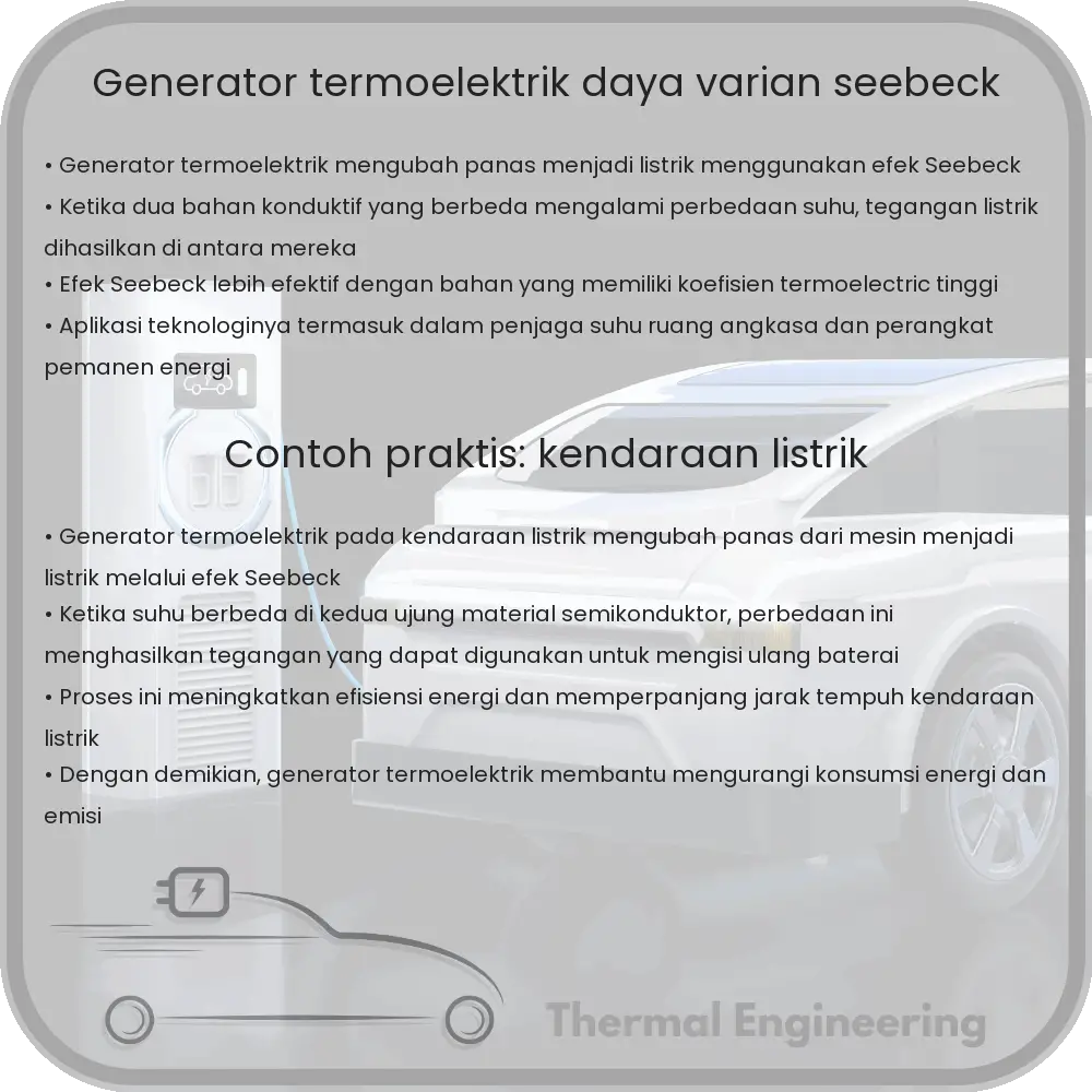 Generator Termoelektrik | Daya & Varian Seebeck