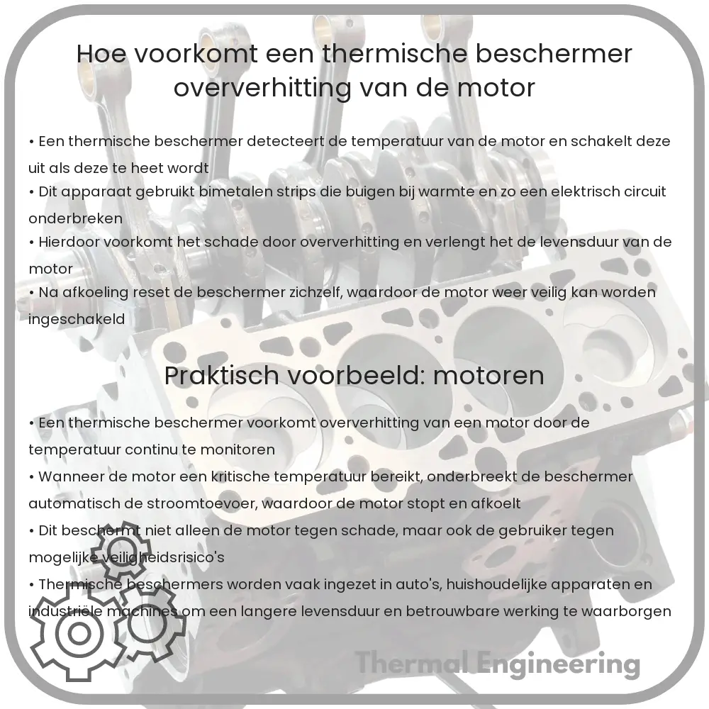 Hoe voorkomt een thermische beschermer oververhitting van de motor