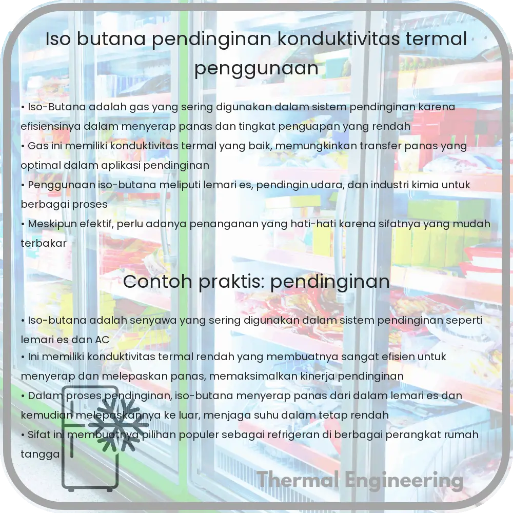 Iso-Butana | Pendinginan, Konduktivitas Termal & Penggunaan