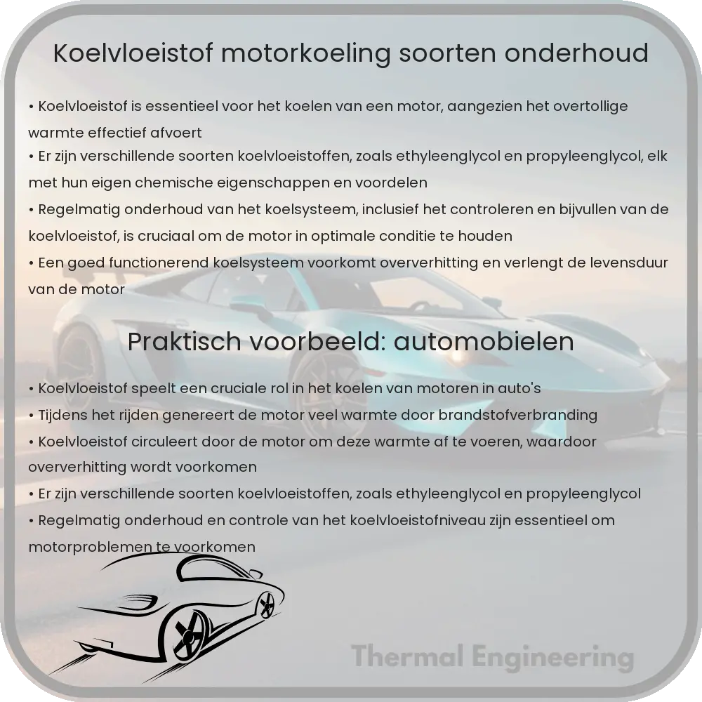 Koelvloeistof | Motorkoeling, Soorten & Onderhoud
