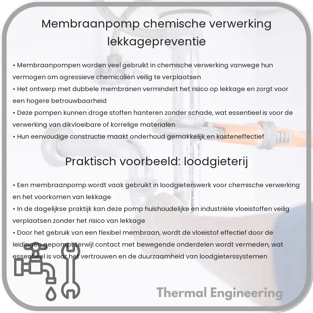 Membraanpomp | Chemische verwerking, lekkagepreventie