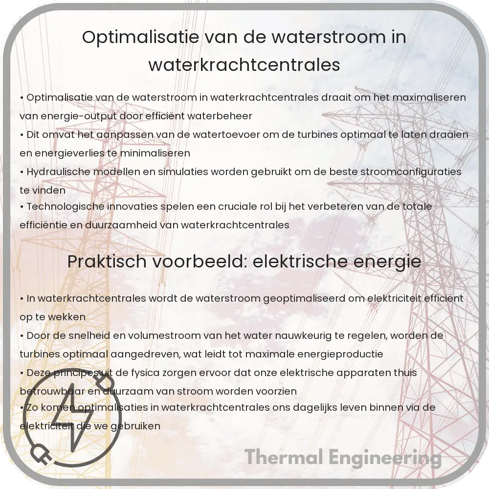 Optimalisatie van de waterstroom in waterkrachtcentrales