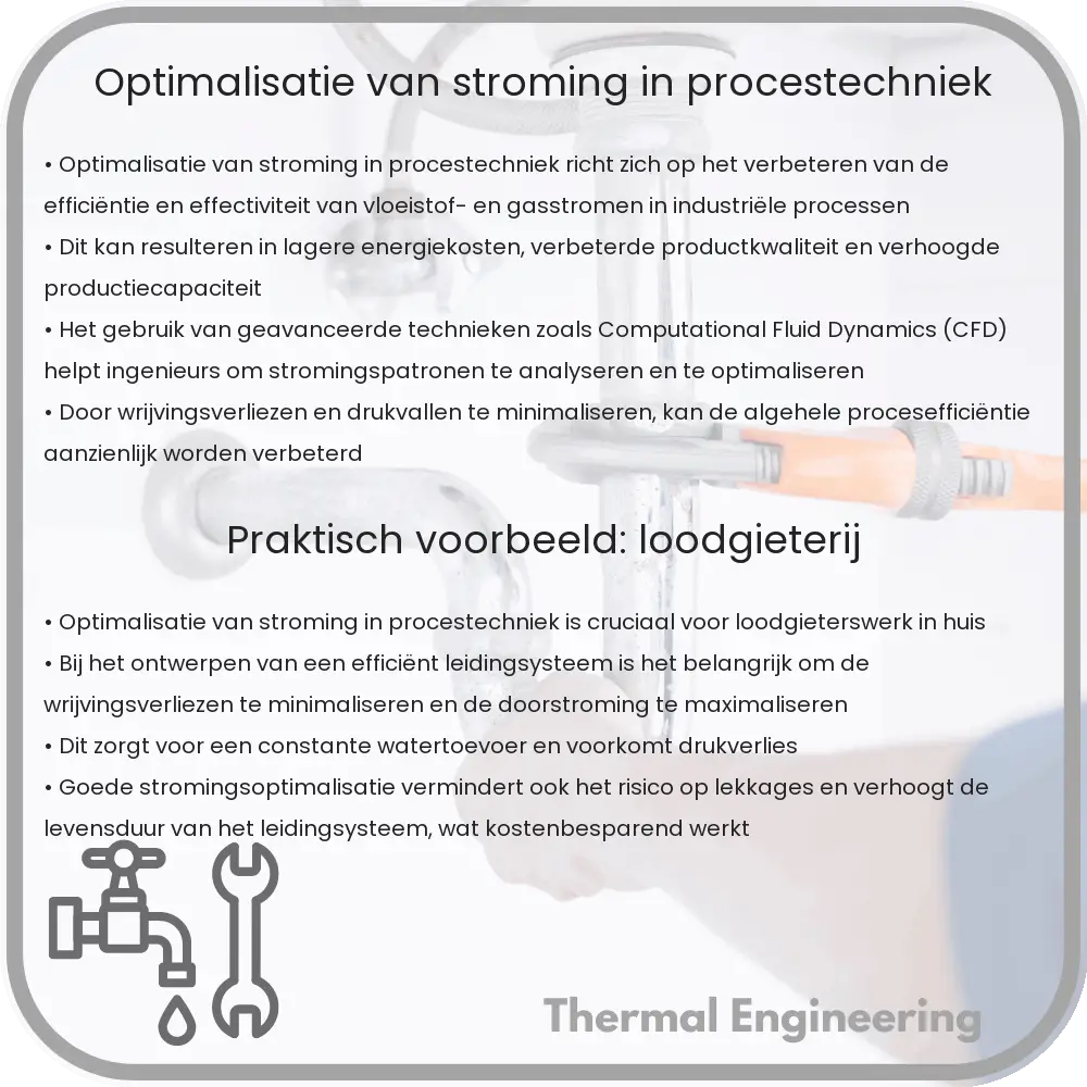 Optimalisatie van stroming in procestechniek