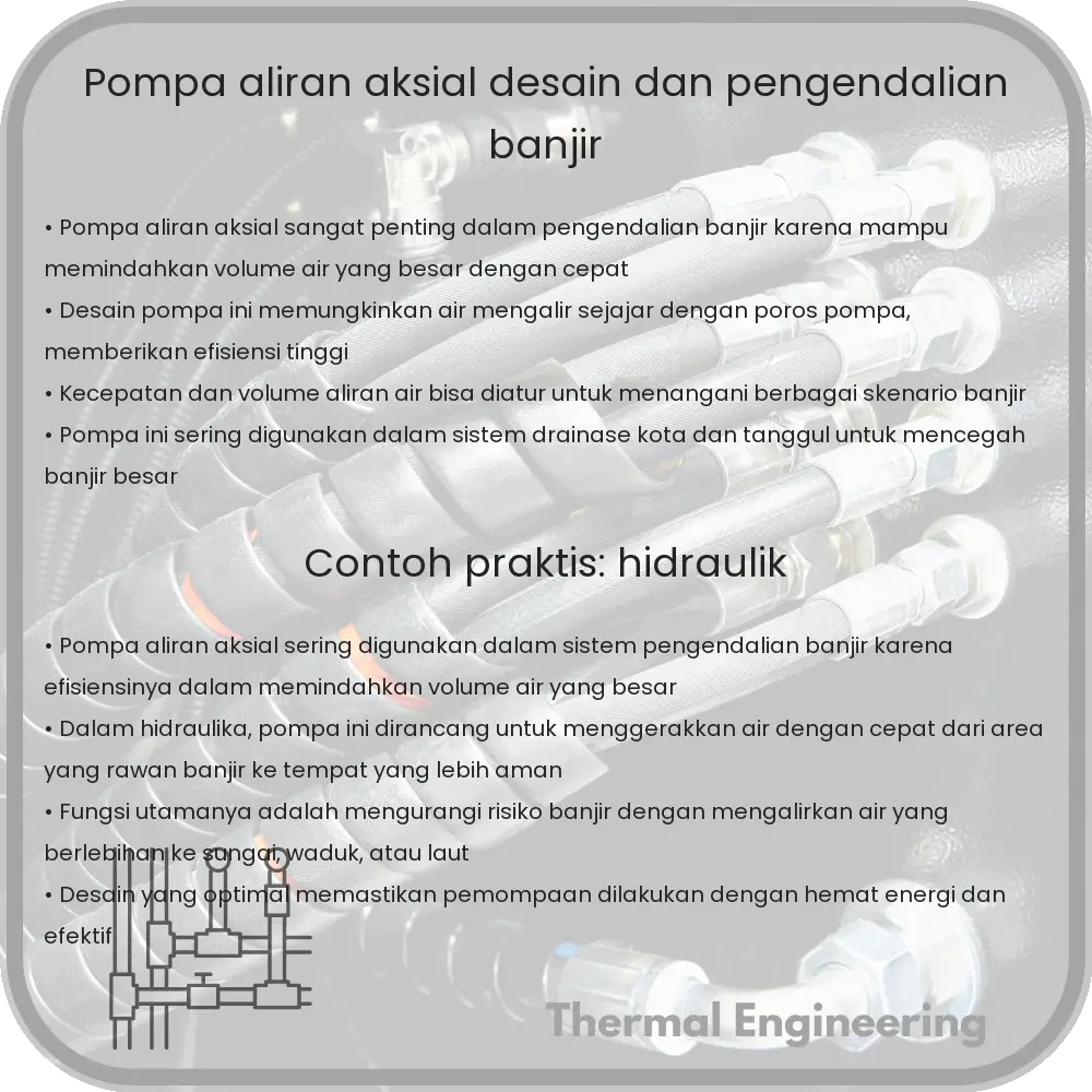 Pompa Aliran Aksial | Desain dan Pengendalian Banjir