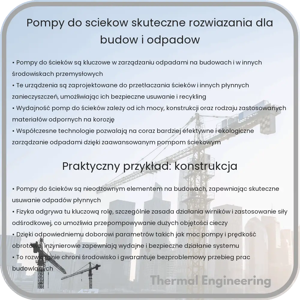 Pompy do ścieków | Skuteczne rozwiązania dla budów i odpadów