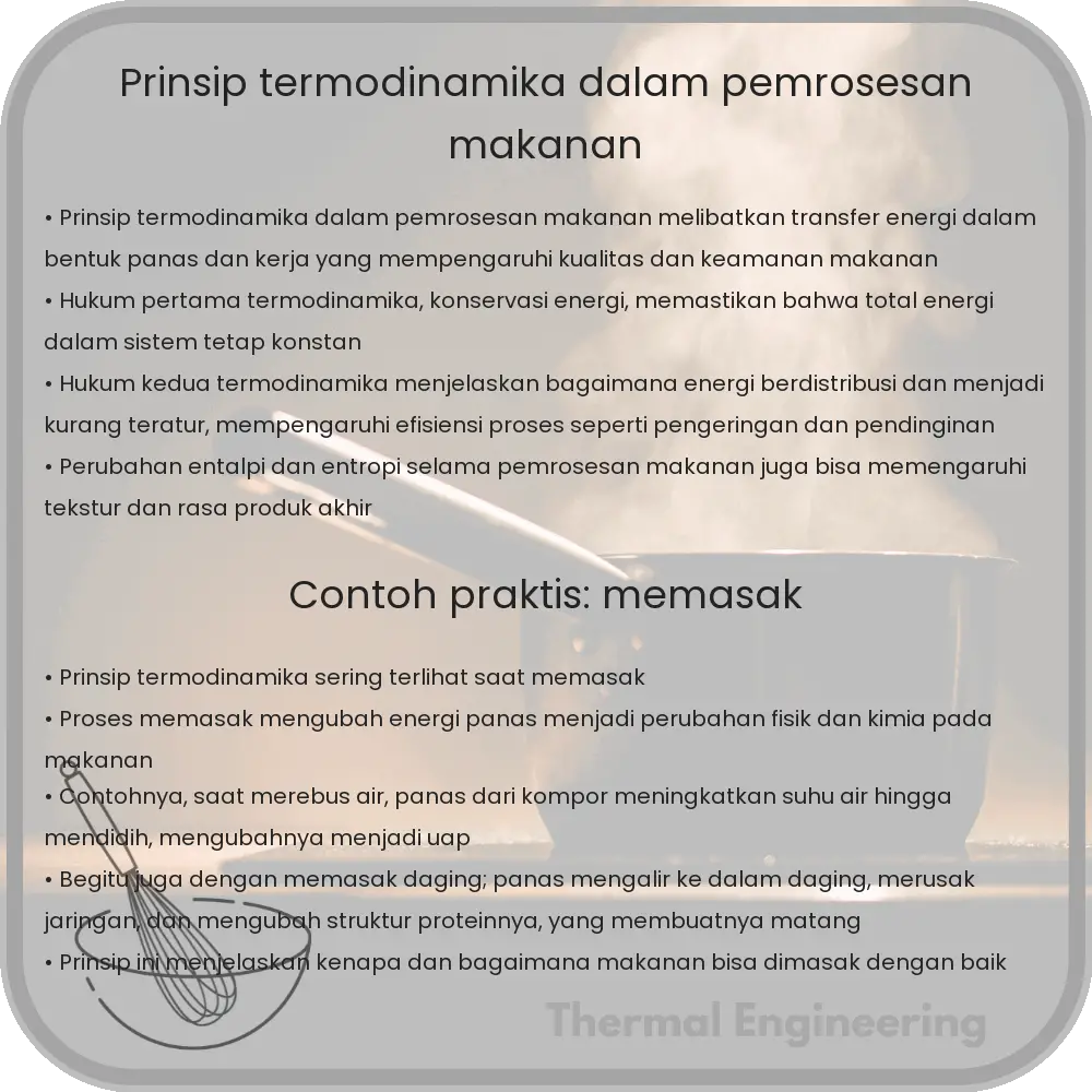 Prinsip Termodinamika dalam Pemrosesan Makanan Prinsip Termodinamika dalam Pemrosesan Makanan
