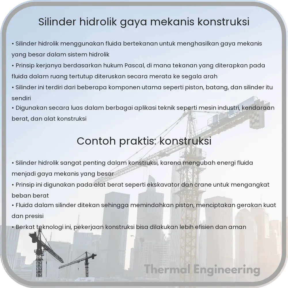 Silinder Hidrolik | Gaya Mekanis & Konstruksi