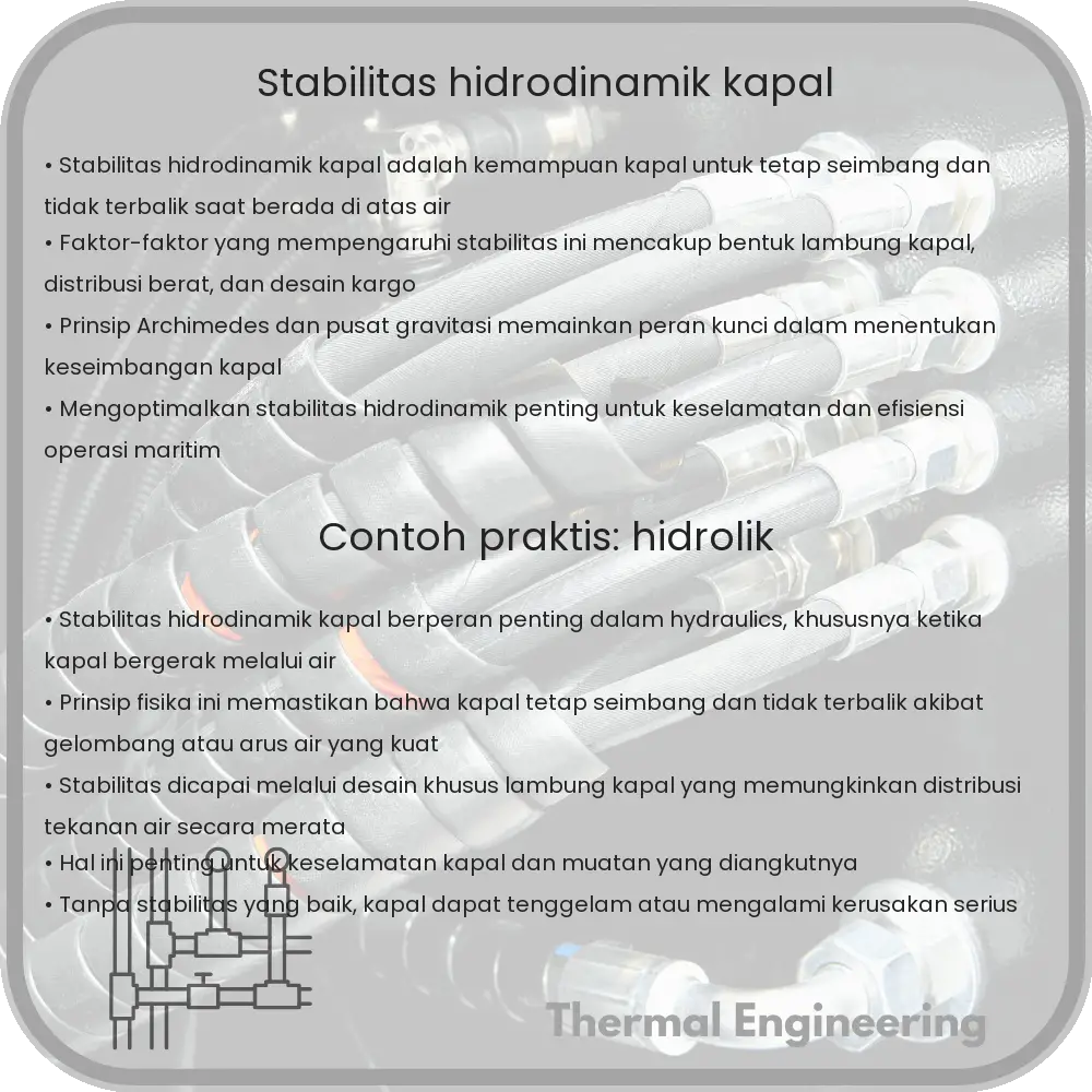 Stabilitas Hidrodinamik Kapal