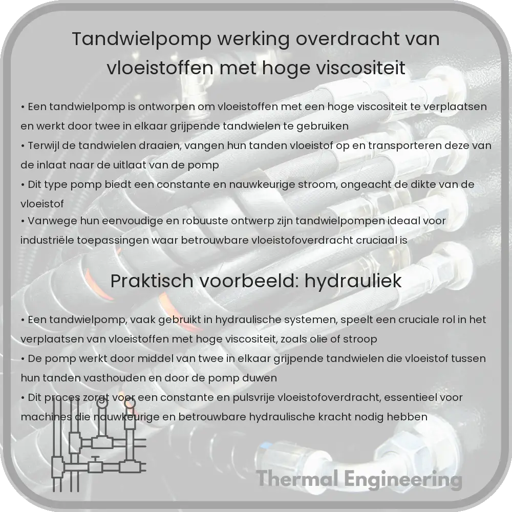 Tandwielpomp | Werking & Overdracht van Vloeistoffen met Hoge Viscositeit