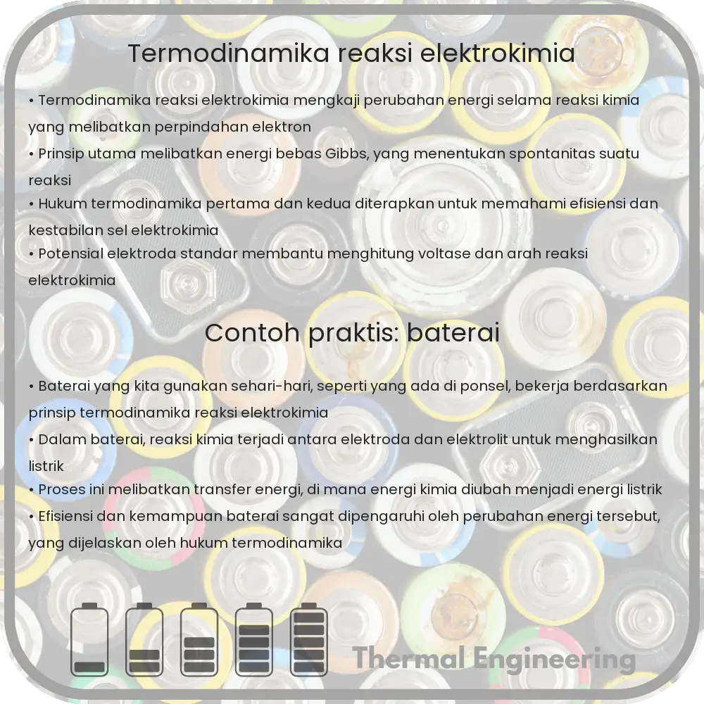 Termodinamika reaksi elektrokimia