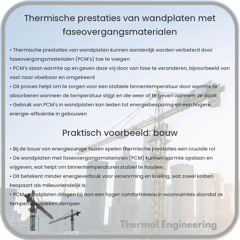 Thermische prestaties van wandplaten met faseovergangsmaterialen