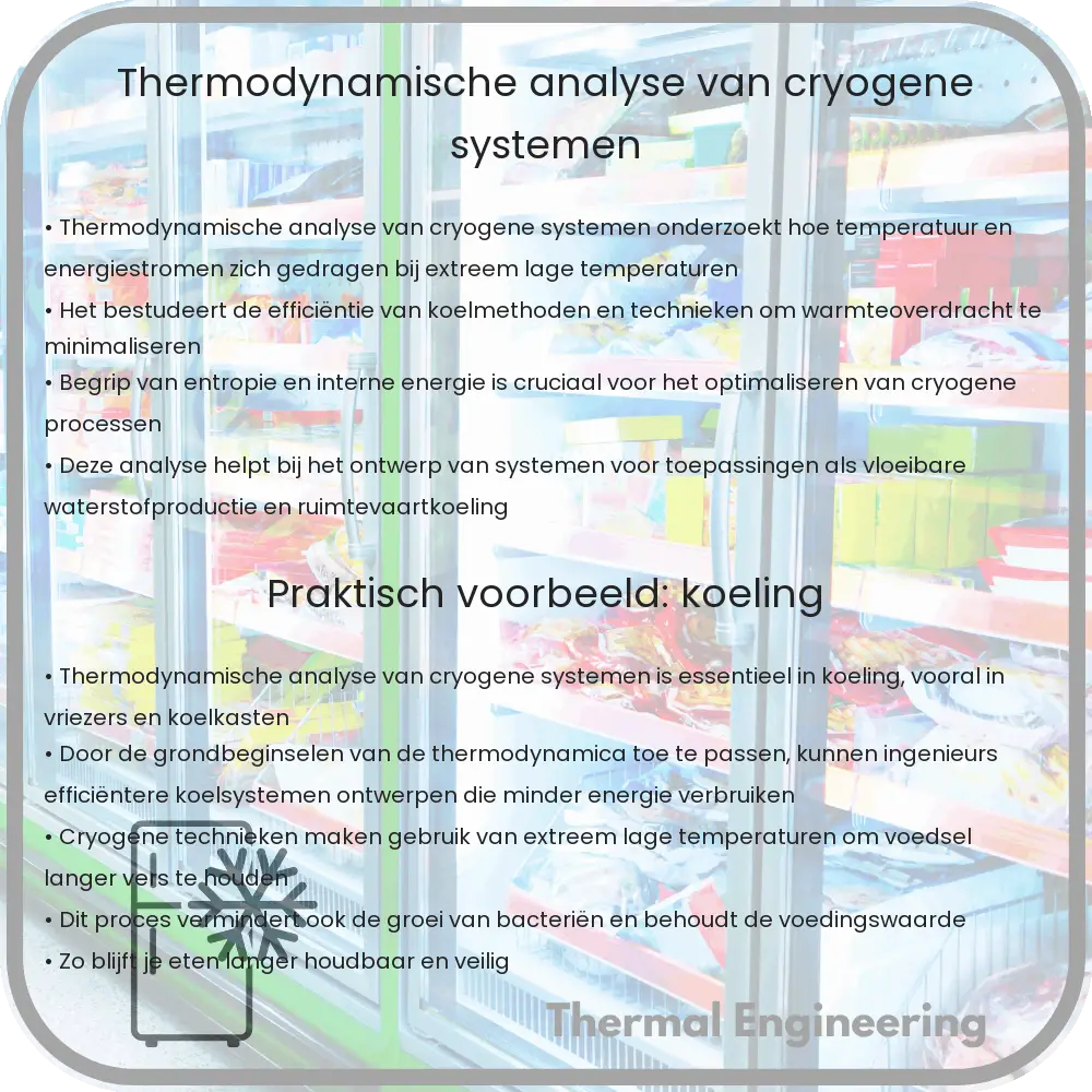 Thermodynamische analyse van cryogene systemen