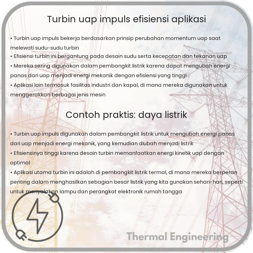 Turbin Uap Impuls | Efisiensi, Aplikasi