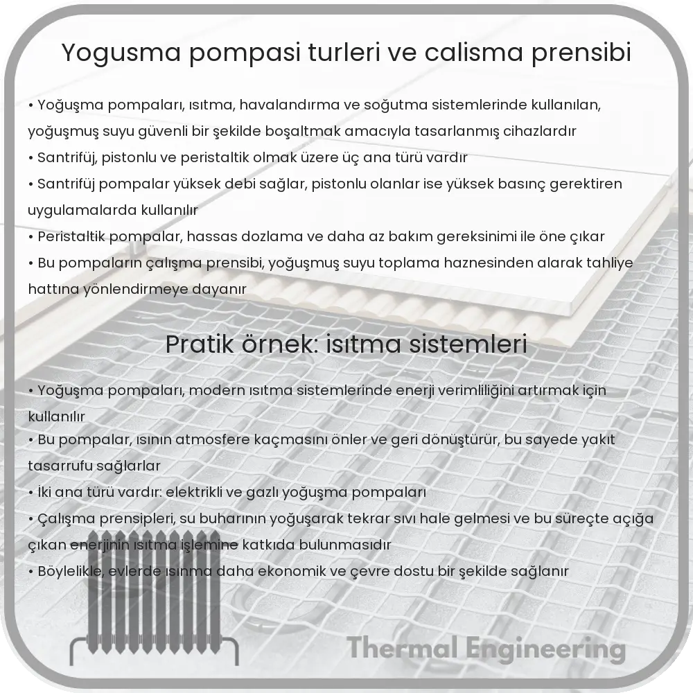 Yoğuşma Pompası | Türleri ve Çalışma Prensibi Yoğuşma Pompası | Türleri ve Çalışma Prensibi